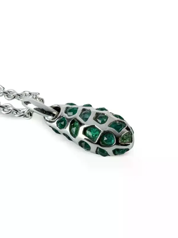 PARTS OF FOUR Emerald Pavé Pendant Necklace