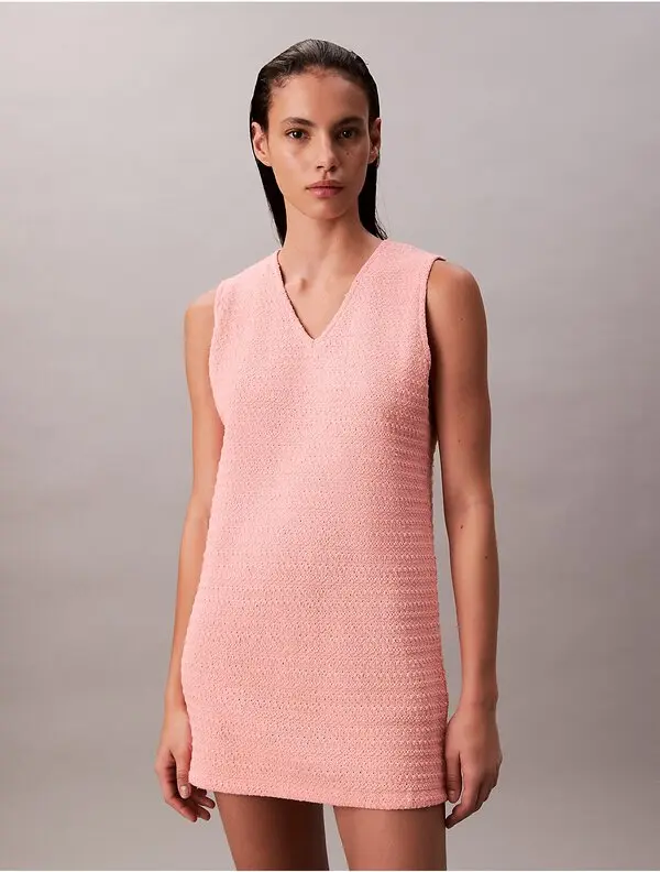 Calvin Klein Crochet Mini Dress - Powder Pink