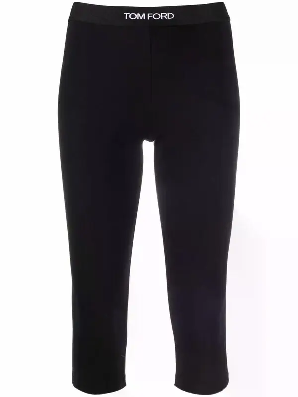TOM FORD Cropped Logo-waistband Leggings