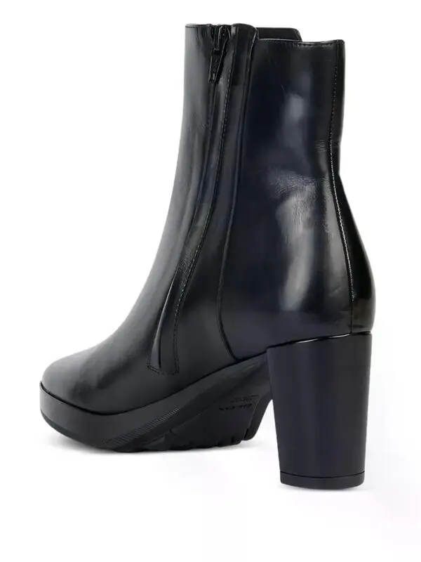 Geox 60mm Block Heel Zip Detail Ankle Boots