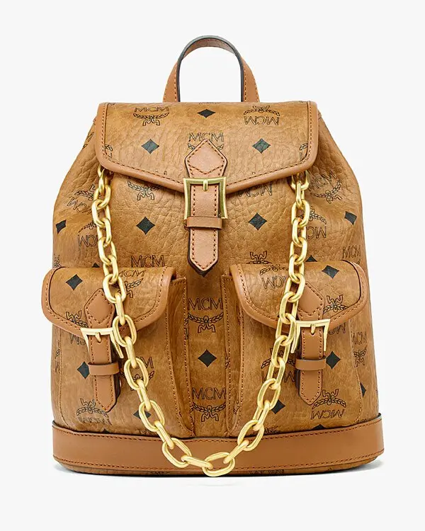 Mcm Aren Vi Mini Backpack - Cognac