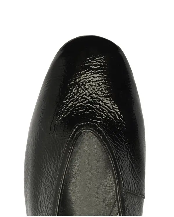 Schutz Buckled Leather Flats - Black