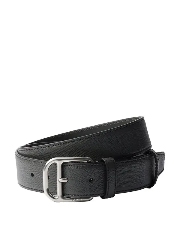 Prada Saffiano Leather Belt - Grey