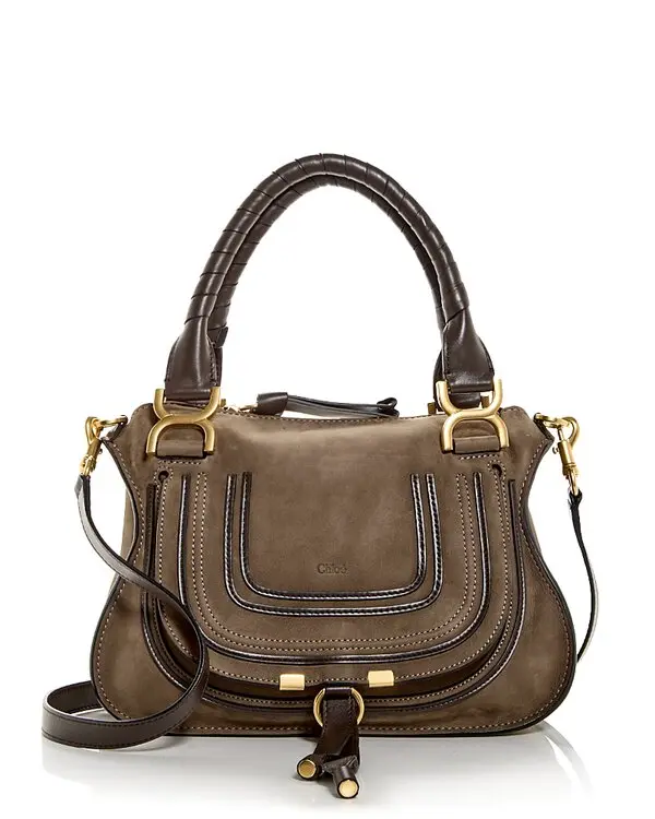 Chloé Marcie Small Satchel - Flannel Gray Suede
