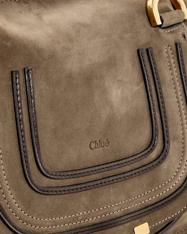 Chloé Marcie Small Satchel - Flannel Gray Suede