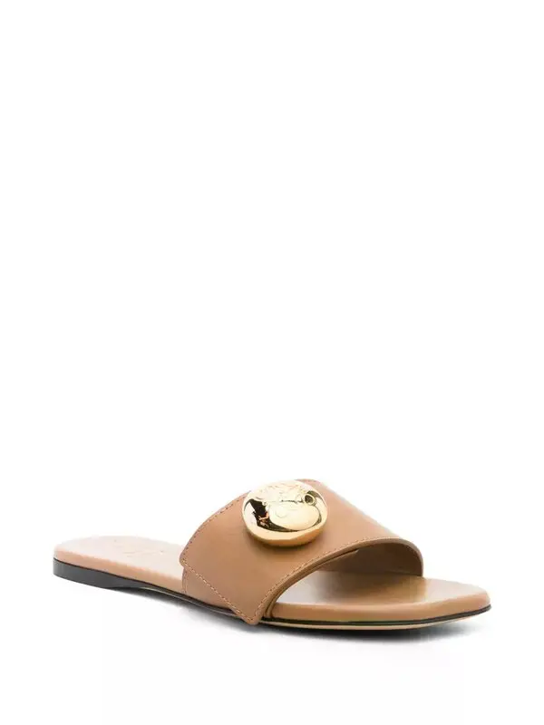 Loewe Pebble Leather Sandals - Neutrals