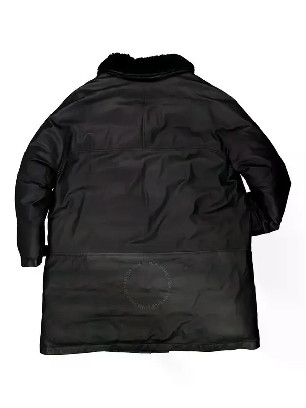 Burberry Leather Coat With Shearling Collar