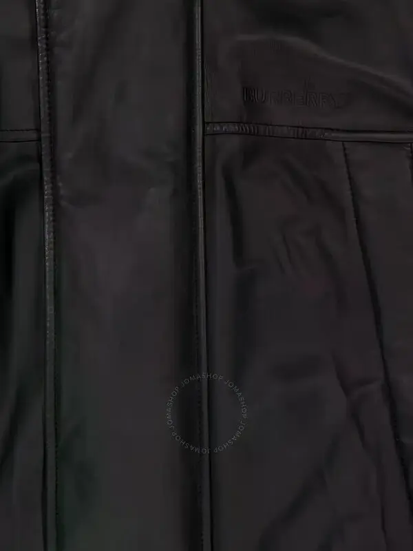 Burberry Leather Coat With Shearling Collar