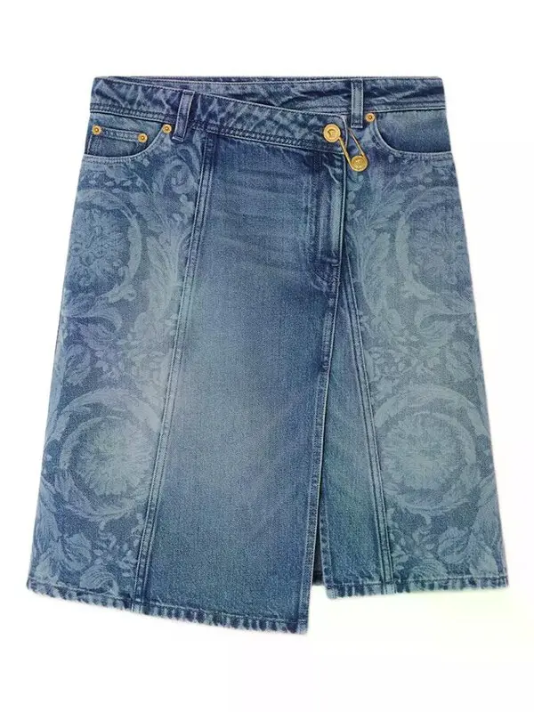 Versace Asymmetric Denim Skirt