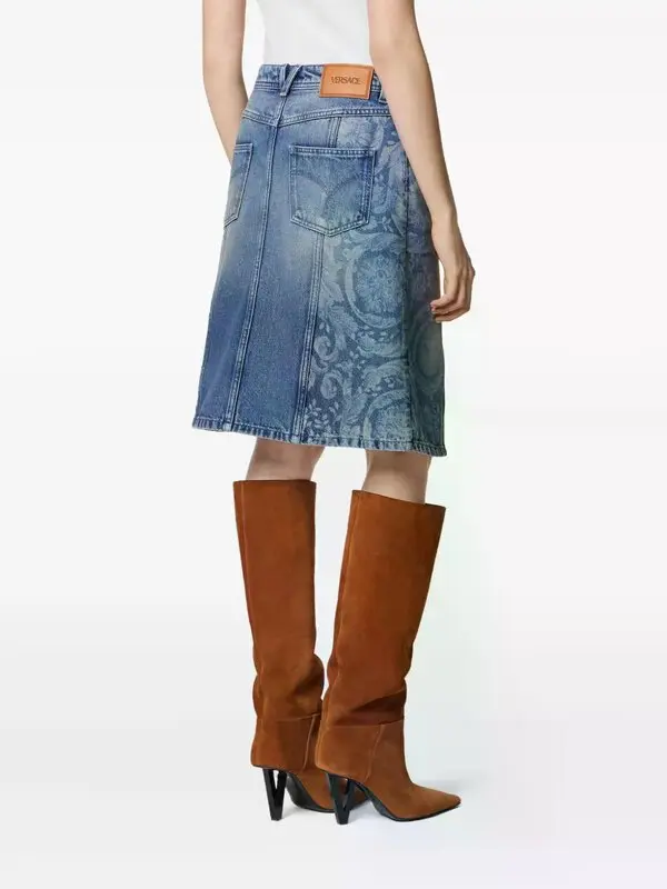 Versace Asymmetric Denim Skirt