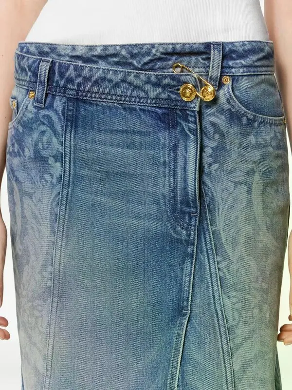 Versace Asymmetric Denim Skirt
