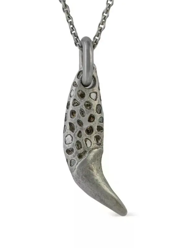 PARTS OF FOUR Bear-tooth Pavé Pendant Necklace - Silver