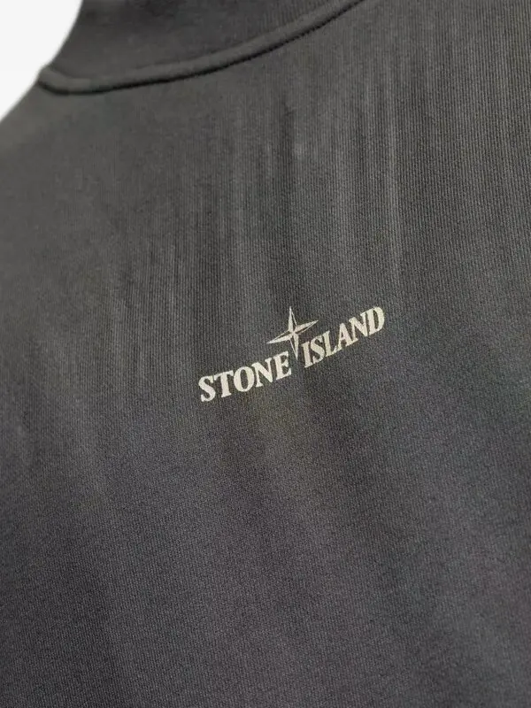 Stone Island Logo-embroidered Crew-neck Sweatshirt - Grey