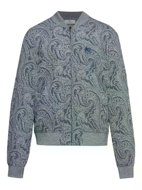 Etro Paisley-print Bomber Jacket - Blue