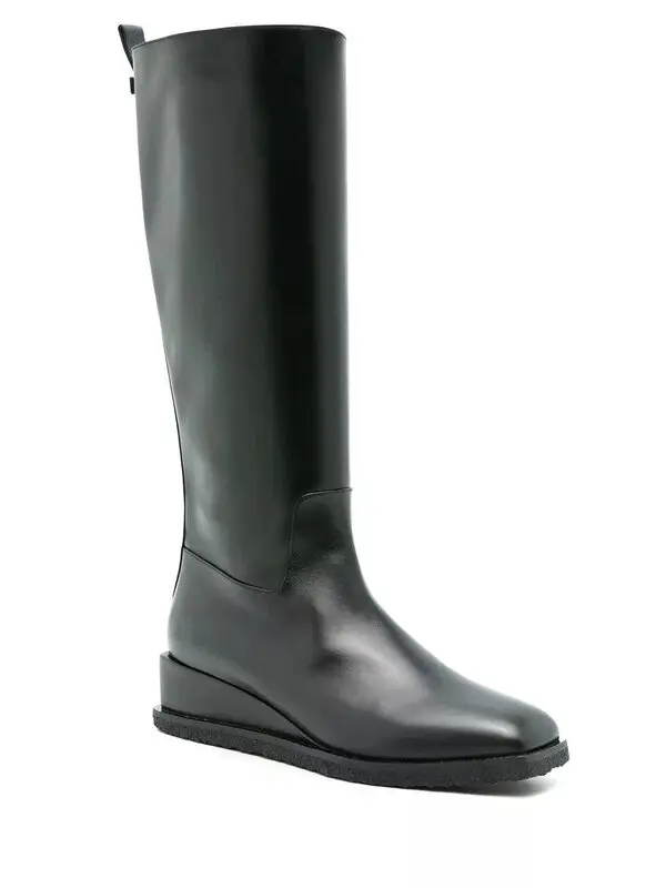 FERRAGAMO Wayde Leather Wedge Boots