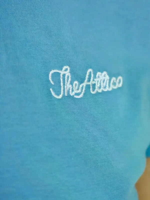 Attico Embroidered Cotton Polo Shirt - Blue