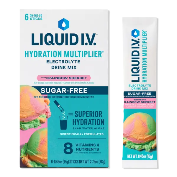 LIQUID I.V. Hydration Multiplier Electrolyte Drink Mix Sugar Free Rainbow Sherbet - One-color