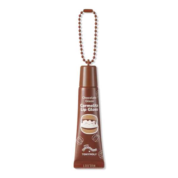 TONYMOLY Squishmallows Key Chain High Shine Lip Gloss - Carmelita Chocolate Glaze