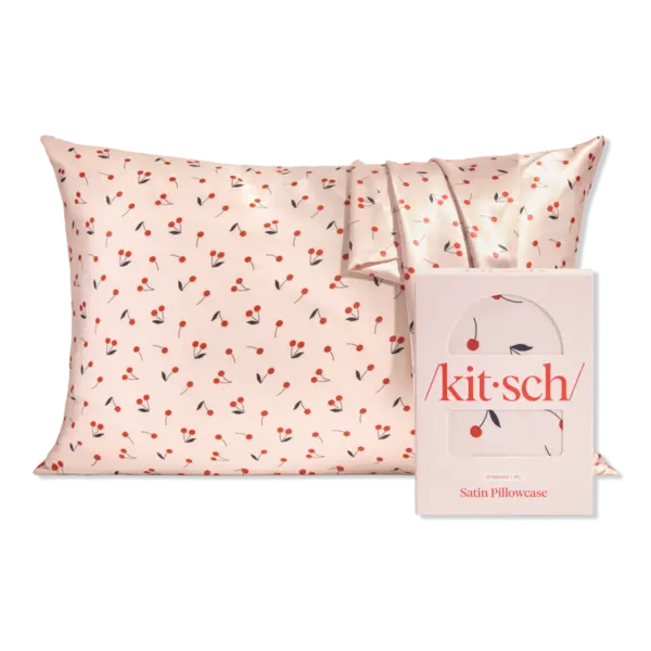 KITSCH Satin Standard Pillowcase - Cherry Print