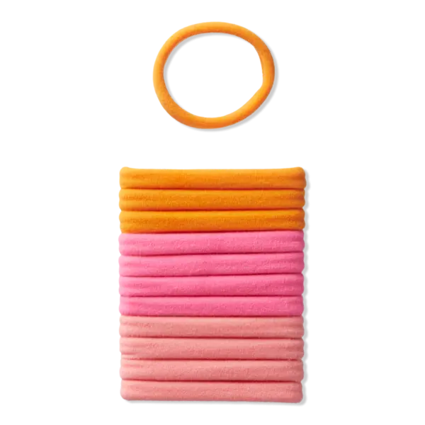 SCUNCI Style Chemistry Hosiery Ponytailers 12-pack - Pink/orange
