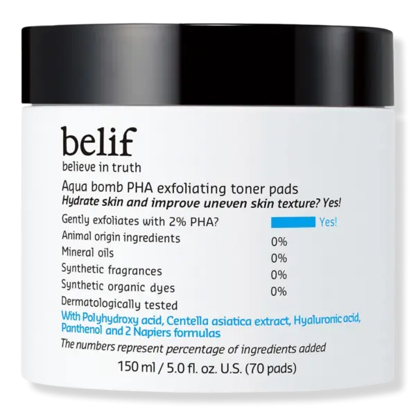 Belif Aqua Bomb Pha Exfoliating Toner Pads - One-color
