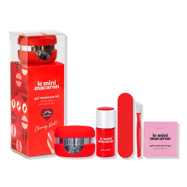 LE MINI MACARON 1-step Diy Glossy Gel Manicure Kit - Cherry Red