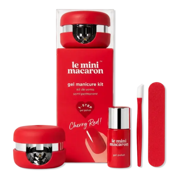 LE MINI MACARON 1-step Diy Glossy Gel Manicure Kit - Cherry Red