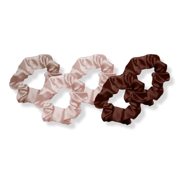 KITSCH Satin Hair Scrunchies Set Of 5 - Cameo