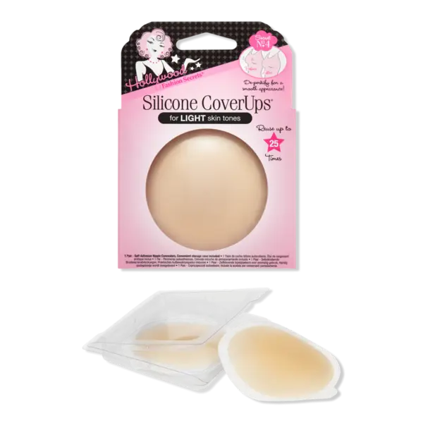 HOLLYWOOD FASHION SECRETS Silicone Coverups, Self-adhesive Nipple Concealers - Light