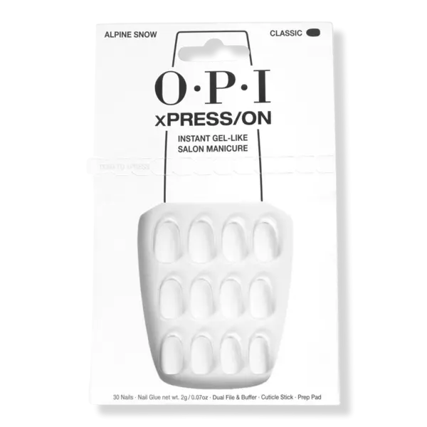 OPI Xpress/on Solid Color Press On Nails - Alpine Snow