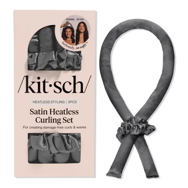 KITSCH Heatless Curling Set Satin - Charcoal