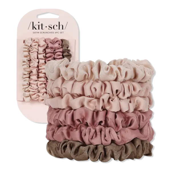 KITSCH Satin Ultra Petite Scrunchies - Terracotta