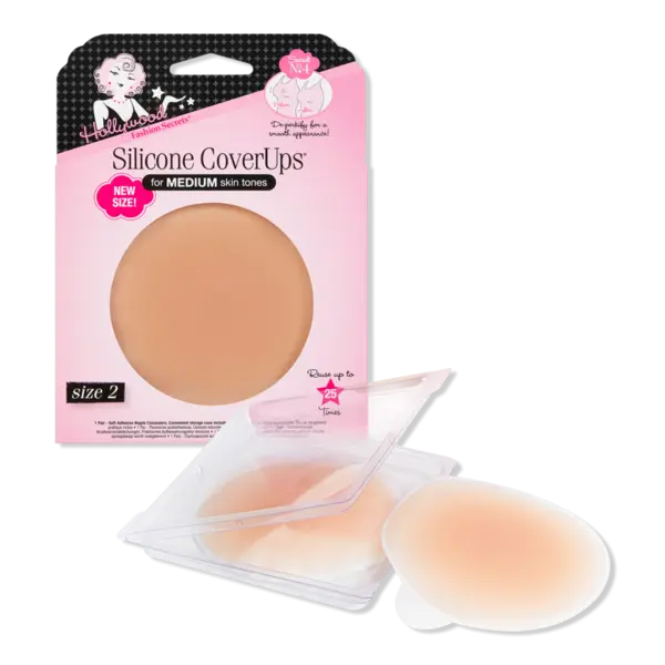 HOLLYWOOD FASHION SECRETS Silicone Coverups Self-adhesive Nipple Concealers - Medium