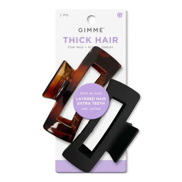 GIMME BEAUTY Rectangle Claw Clip - Black/tortoise