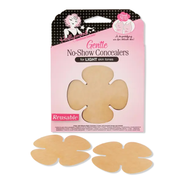 HOLLYWOOD FASHION SECRETS Gentle No-show Concealers, Self-adhesive Disposable Nipple Concealers - Light