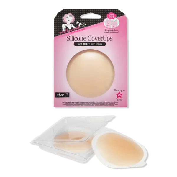 HOLLYWOOD FASHION SECRETS Silicone Coverups Self-adhesive Nipple Concealers - Light
