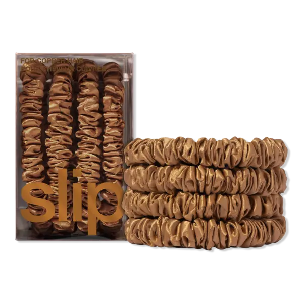 Slip Pure Silk Skinny Scrunchies Set - Copper