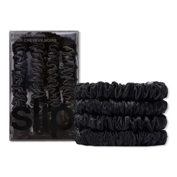 Slip Pure Silk Skinny Scrunchies Set - Black