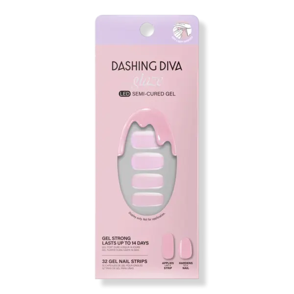 DASHING DIVA Glazed Donut Semi Cured Gel Nail Strips - Unicorn
