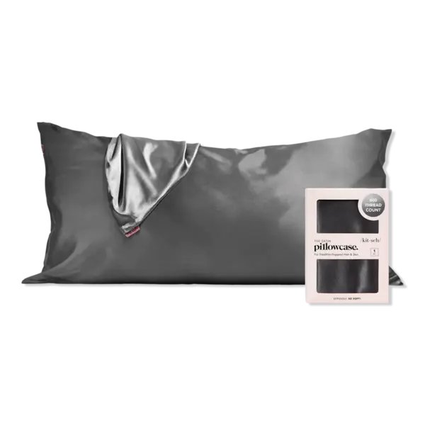 KITSCH Satin King Pillowcase - Charcoal