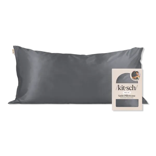 KITSCH Satin King Pillowcase - Charcoal