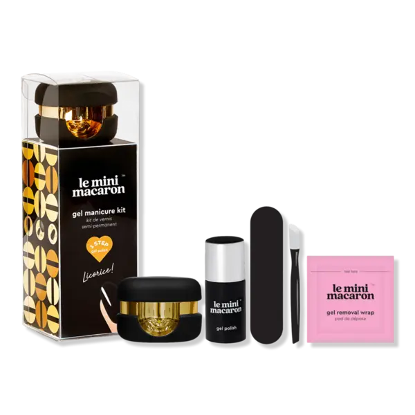 LE MINI MACARON 1-step Diy Glossy Gel Manicure Kit - Licorice
