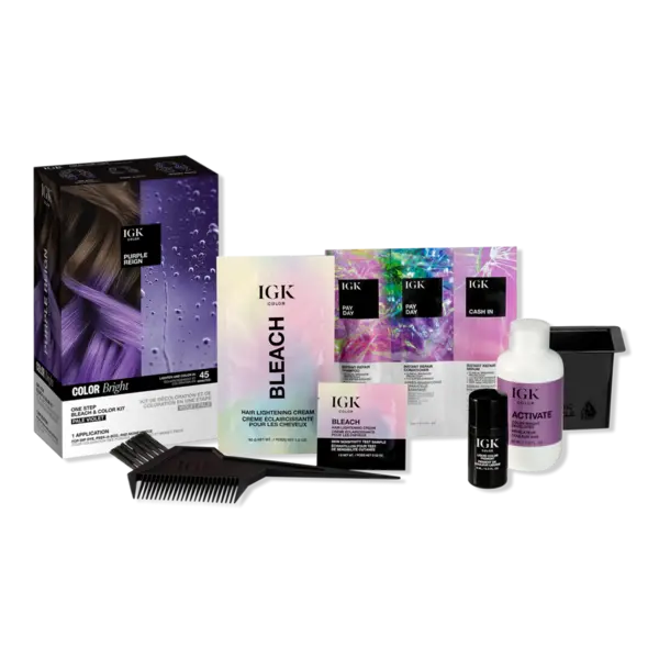 IGK Color Bright One Step Bleach & Color Kit - Purple Reign