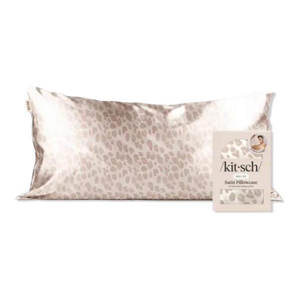 KITSCH Satin King Pillowcase - Leopard