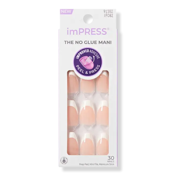Kiss Impress French Medium Coffin Press On Nails - Ideal