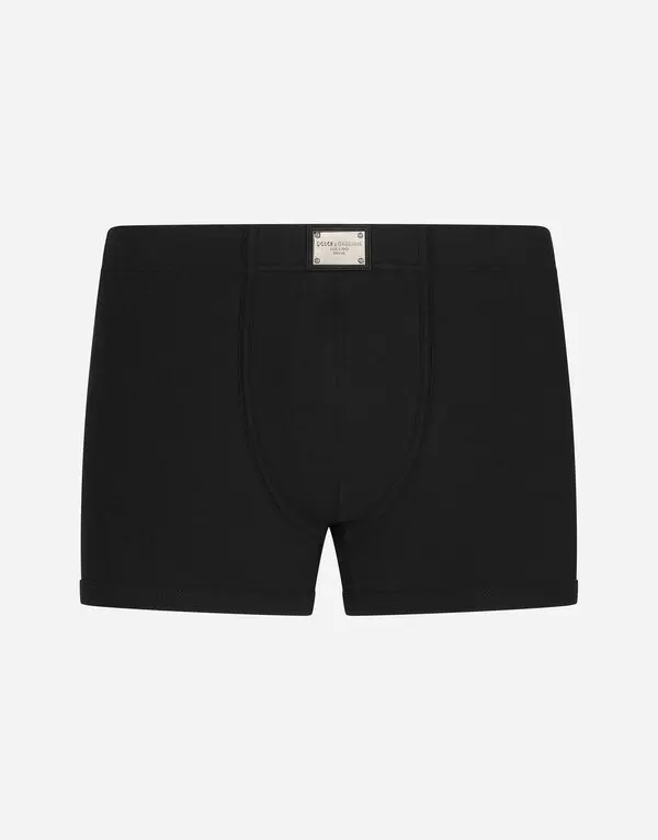 Dolce & Gabbana Two-way Stretch Boxers With Logo Tag - Black