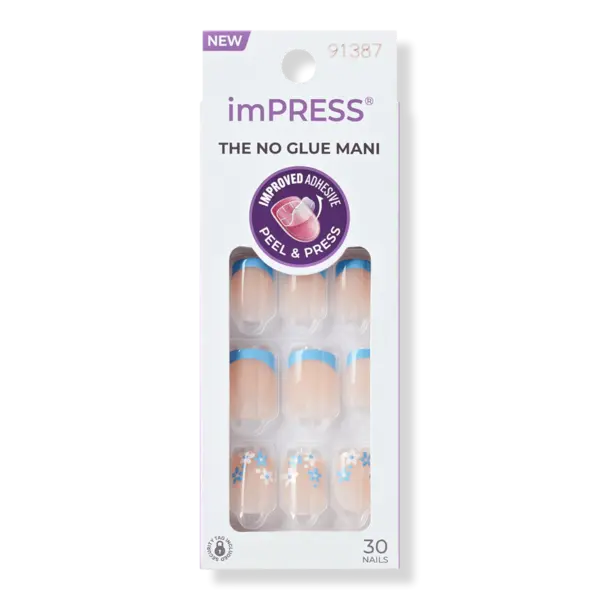 Kiss Impress Design Short Press-on Manicure Nails - Snooze