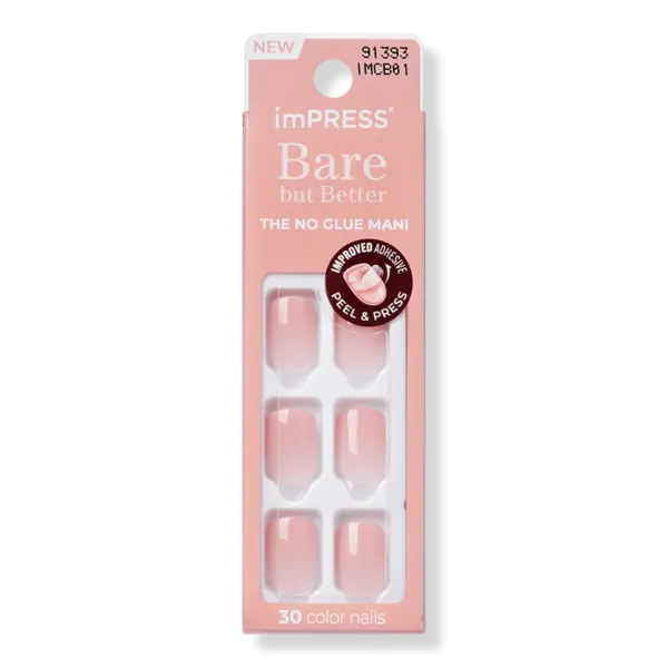 Kiss Impress Bare But Better Short Squoval Press On Nails - Instinct