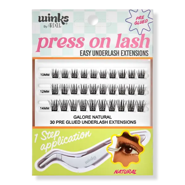 ARDELL Winks Press On Pre-glued Underlash Extensions Galore Natural - One-color