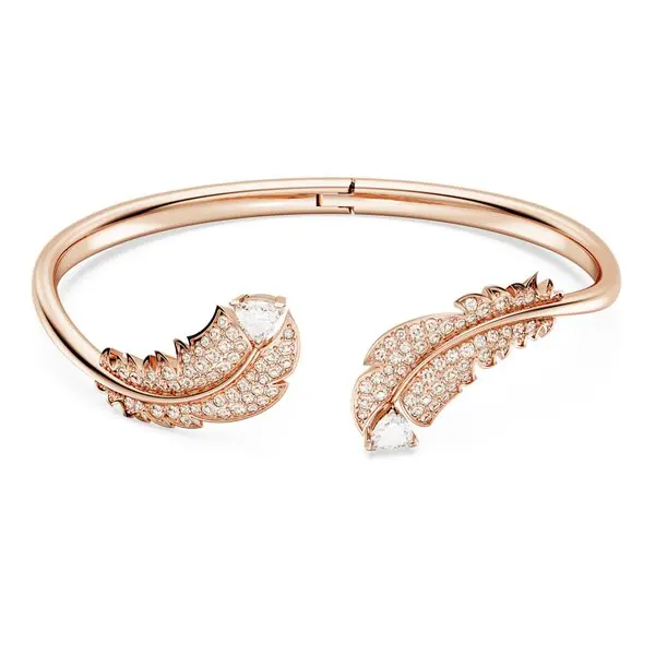 SWAROVSKI Feather Motif Bangle - White